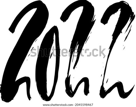2022 Brush Lettering New Year Card Stock Vector Royalty Free