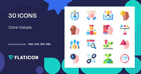 Core Values Icon Pack Flat 30 Svg Icons