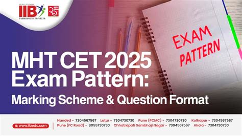 MHT CET 2025 Exam Pattern Marking Scheme IIB