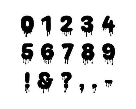 Premium Vector Dripping Number 1 2 3 4 5 6 7 8 9 0 Halloween Birthday