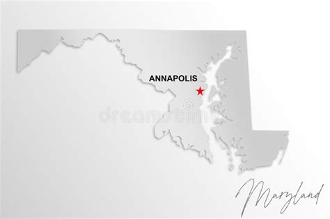 Maryland Map Isolated On White Background Stock Illustration