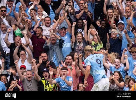 Manchester England August 27 Erling Haaland Of Manchester City