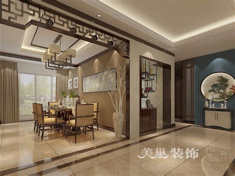 鹤壁美巢装饰格林半岛229平方四室两厅新中式装修案例效果图美巢装饰环保装修 站酷zcool