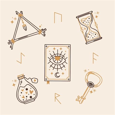 Free Vector Hand Drawn Magic Symbol Set