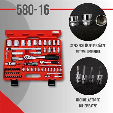 Famex Werkzeug Set 580 16 Professional 66 Teilig Mit Steckschlüsselsatz Gefüllt Kaufen Bei Obi