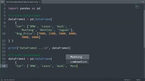 Check If Two Pandas Dataframe Objects Are Equal Or Not Python Data Engineering Python