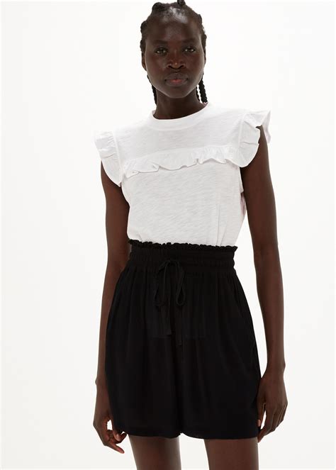 White Cotton Yoke Frill Top Whistles