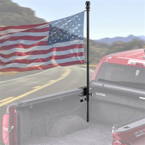 Diig Truck Flag Pole 6ft Black Aluminum Flagpole With