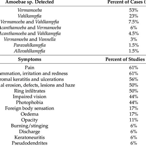 Amoebic Keratitis Causative Agents And Symptoms Described Across All