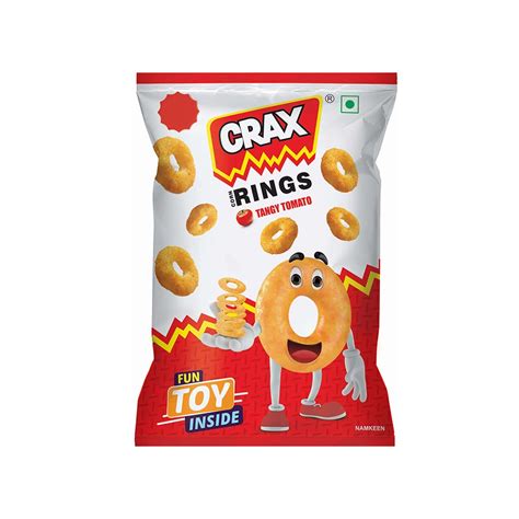 Crax Corn Rings Tangy Tomato Crisps Pouch Crax Curls Chatpata
