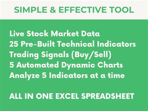 Technical Analysis Pro Excel Template Stock Tracker Spreadsheet Technical Indicator