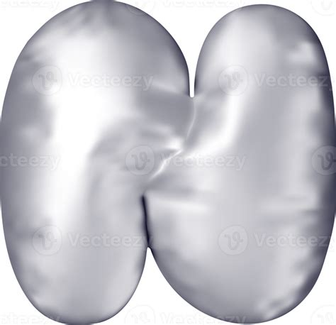 3d silver alphabet balloon single letter n 51717656 png