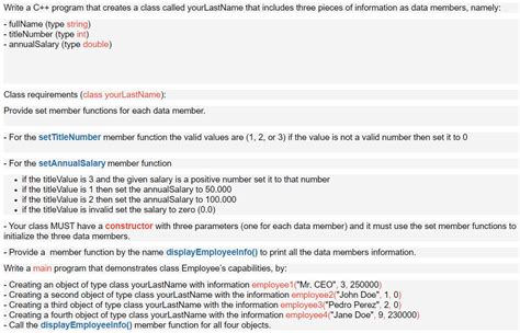 Solved Write A C Program That Creates A Class Called Chegg