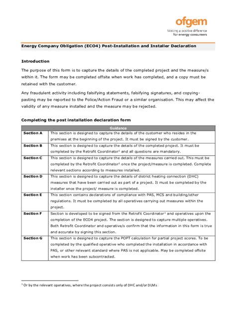 Fillable Online Eco4 Post Installation Customer And Installer