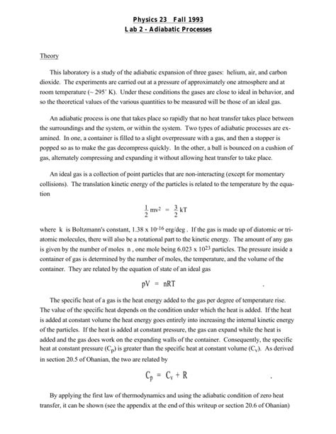 Adiabatic Processes