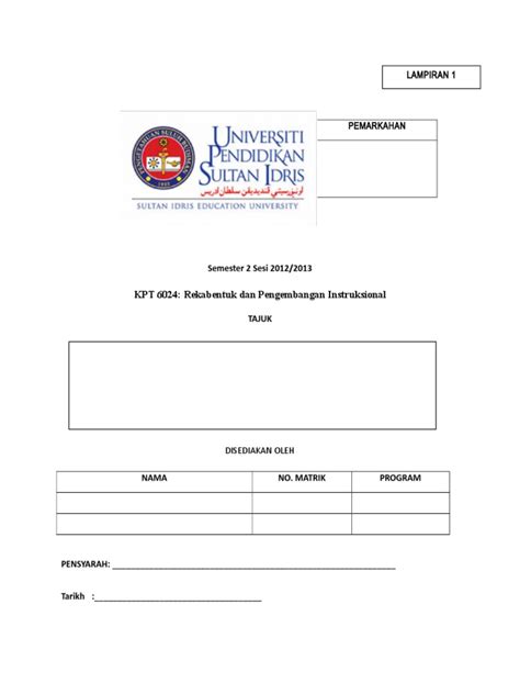 Cover Assignment Upsi Pdf