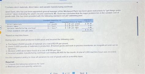 solved problem 10 15 algo comprehensive variance analysis