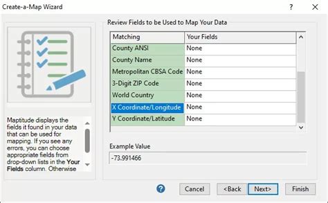 Why Isnt My Data Being Recognized As Latitude Longitude Coordinates Maptitude Learning Portal