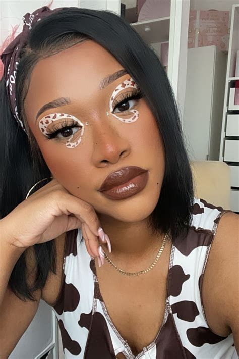 Brown Cow Print Makeup Look Idea Creative Eye Makeup Makeup Looks