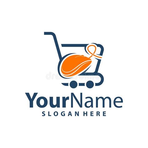Shop Computer Mouse Logo Design Vector Illustration Mouse Logo Concept Template Stock Vector