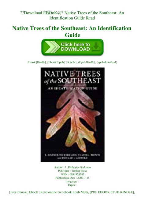 Download EBOoK Native Trees Of The Southeast An Identification Guide Read