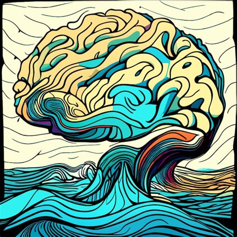 Premium Vector Brain Waves Depression Picasso Drawing Vector Illustration