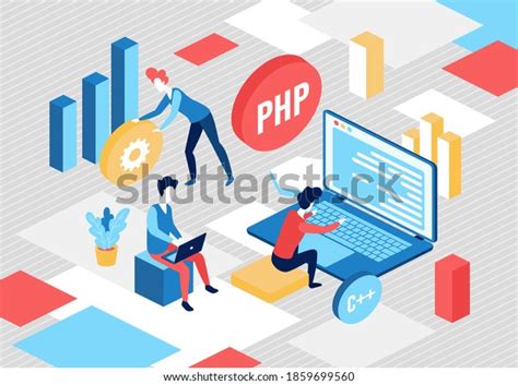 Web Development Isometric Concept Vector Illustration Stock Vector Royalty Free