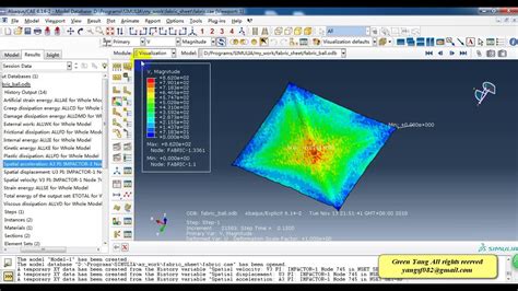 Abaqus Tutorials Step By Step Impact Of Fabric Sheet Youtube