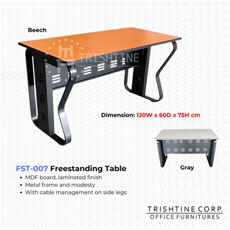 Fst 007 Freestanding Table W Metal Frame Trishtine