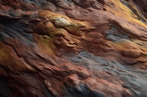 Premium AI Image A Closeup Of A Natural Surface Such As A Rock Formation Or Tree Bark With