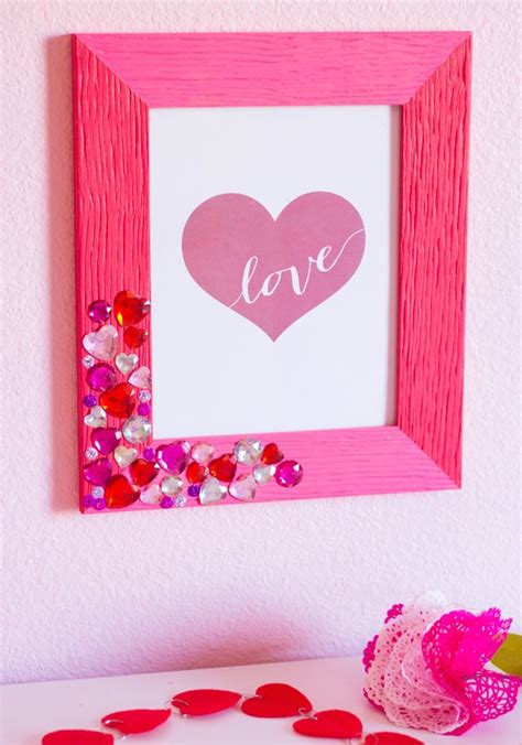 Diy Valentine Jewel Picture Frame Design Improvised