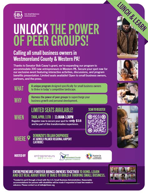 Unlock The Power Of Peer Groups Lunch And Learn A Special Event For
