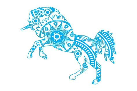Mandala Unicorn Svg Dxf Eps Png Ai By Twelvepapers