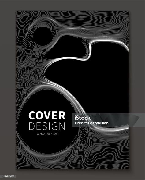 최소한의 울트라 씬 라인 버블 유체 형상은 디자인을 다룹니다 기하학적 미니멀 한 프랙탈 폼 배너 포스터 전단지 등을위한 멋진 트렌디 한 검은 색 추상적 인 배경 벡터 템플릿