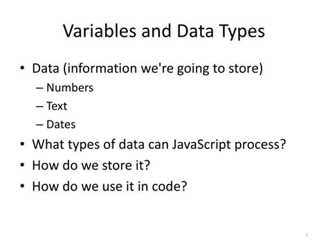 Ppt Variables And Data Types Powerpoint Presentation Free Download