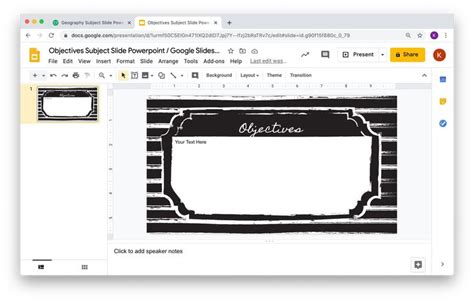 Objectives Subject Slide Powerpoint Google Slides Chalkboard Theme Powerpoint Google