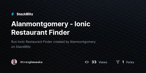 Alanmontgomery Ionic Restaurant Finder Stackblitz