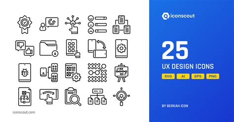 Ux Design Icon Pack 25 Line Design And Development Icons Svg Png