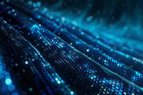 premium photo digital data stream of blue numbers and code flowing in