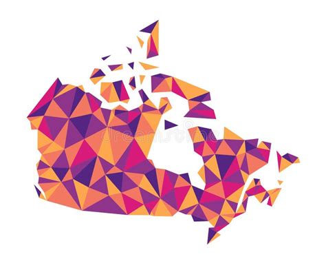 Canada Vector Polygon Map Modern Style Stock Vector Illustration Of