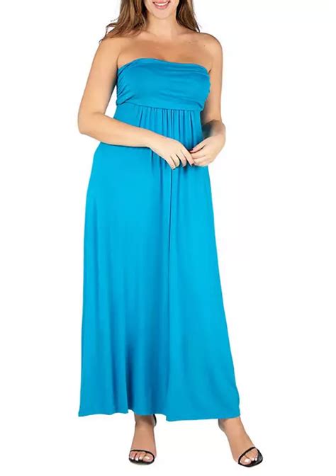 24seven Comfort Apparel Plus Size Strapless Maxi Dress Belk