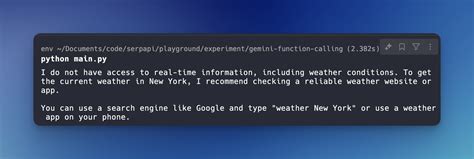 access real time data with gemini api using function calling