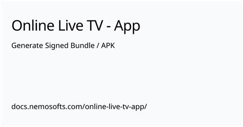 Generate Signed Bundle Apk Online Live Tv App