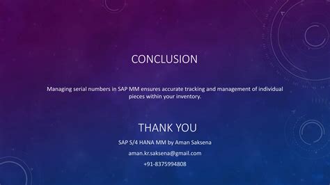 Serial Numbers In Sap Mm By Aman Saksenapdf