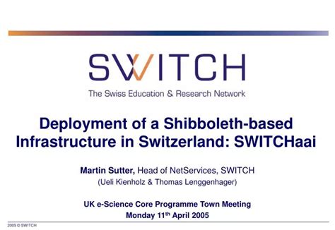 Ppt Deployment Of A Shibboleth Based Infrastructure In Switzerland