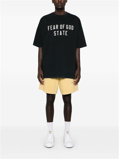 Fear Of God Essentials Logo Print T Shirt Black Farfetch
