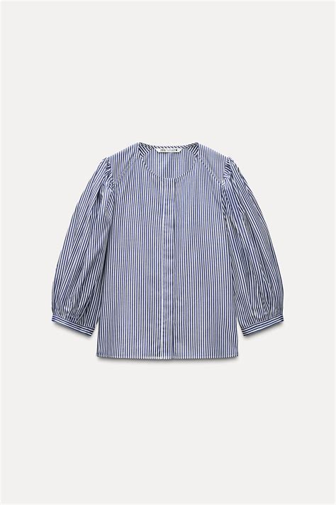 Zw Collection Striped Poplin Blouse Striped Zara South Africa
