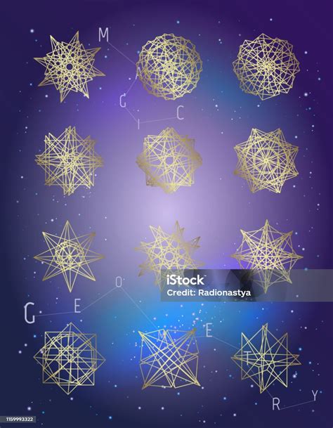 幾何形狀集向量隔離時髦的徽標或圖示線圖的設計線性符號金線藝術收藏神聖的幾何體霓虹燈顏色背景向量圖形及更多徽章圖片 Istock