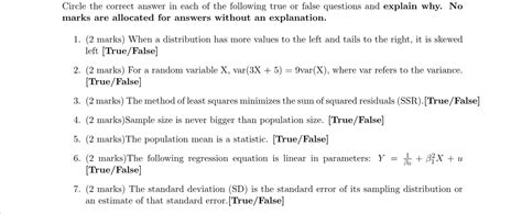 Solved Circle The Correct Answer In Each Of The Following Chegg