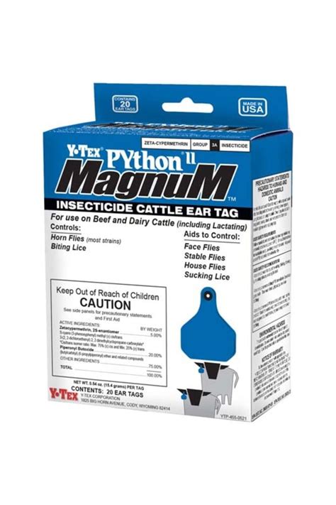Python Magnum Insecticide Ear Tags 20 Count Atwoods